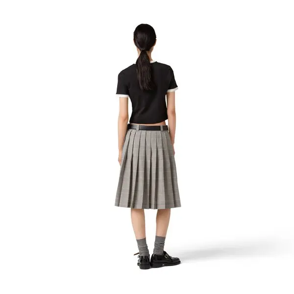 Miu Miu Cotton Jersey T-shirt With Embroidered Logo