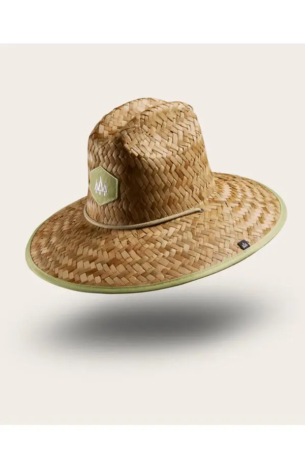 HEMLOCK HAT CO Upf 50+ Signature Straw Lifeguard Hat - Solid Green