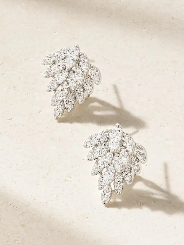 ANITA KO Snowflake 18-karat White Diamond Earrings - Gold