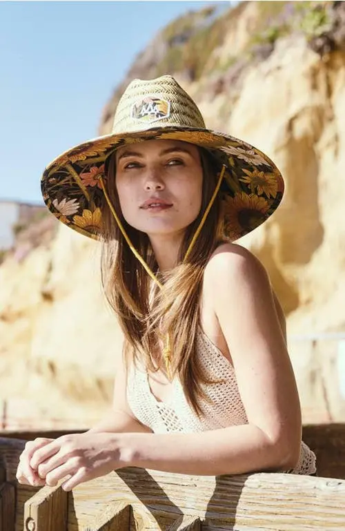 HEMLOCK HAT CO Woodstock Straw Lifeguard Hat - Sunflower