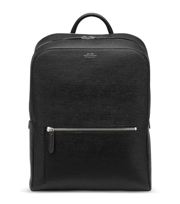 Smythson Leather Panama Backpack - Black