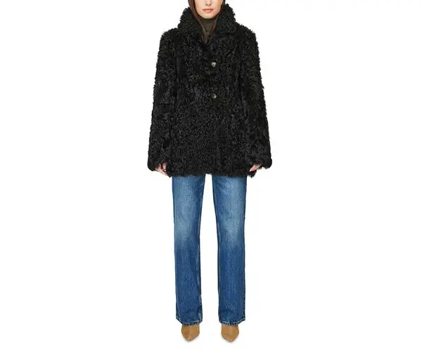 HISO Milky Way Reversible Shearling Coat - Jet