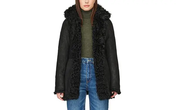 HISO Milky Way Reversible Shearling Coat - Jet