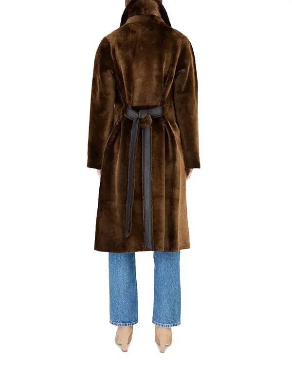 HISO Zira Reversible Shearling Coat - Macassar