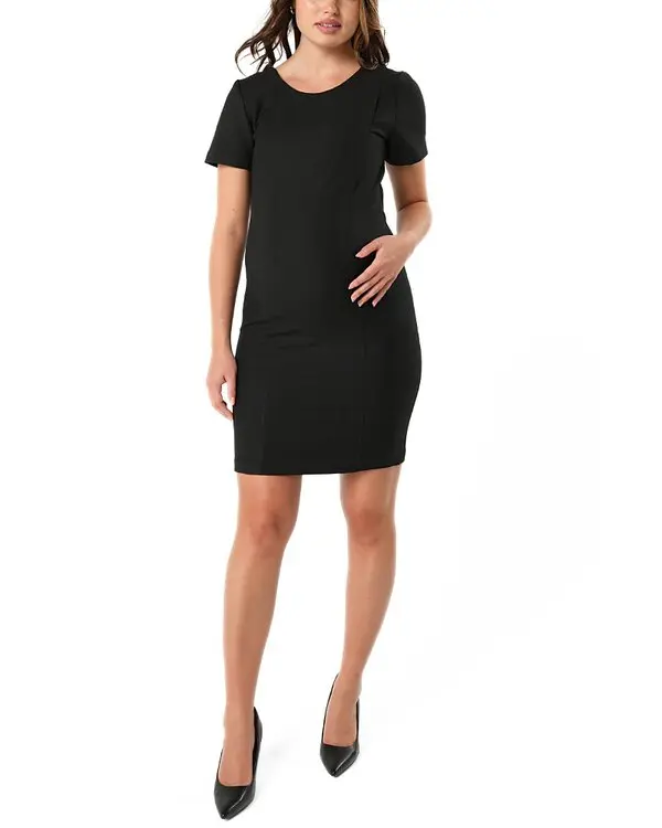 MARION Short Sleeve Maternity & Nursing Dress - Black