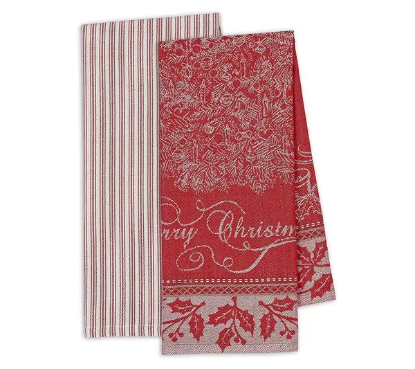 DESIGN IMPORTS Asst Vintage Merry Xmas Kitchen Towel Set/2 - One-color