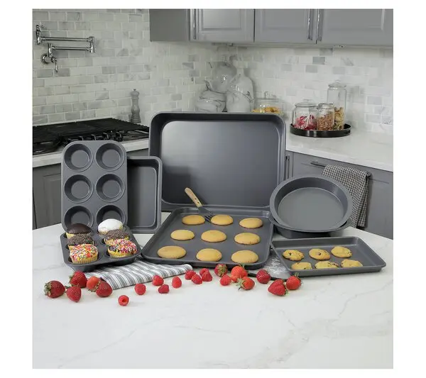 ELBEE HOME 8-piece Nonstick Space Saving Baking Pan Set