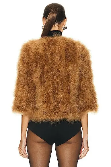 YVES SALOMON Feather Cropped Jacket
