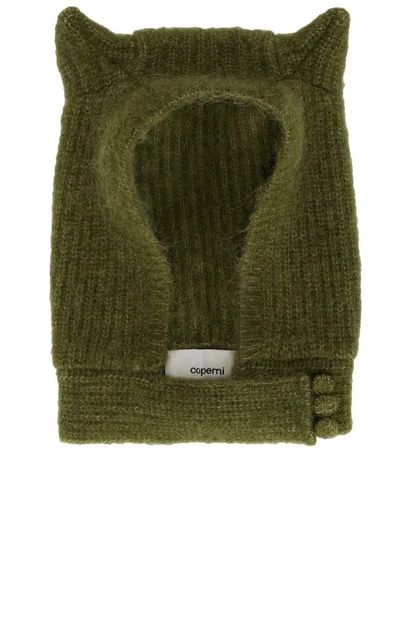 Coperni Knitted Horn Beanie - Green