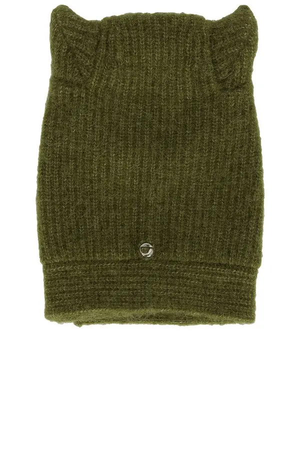 Coperni Knitted Horn Beanie - Green