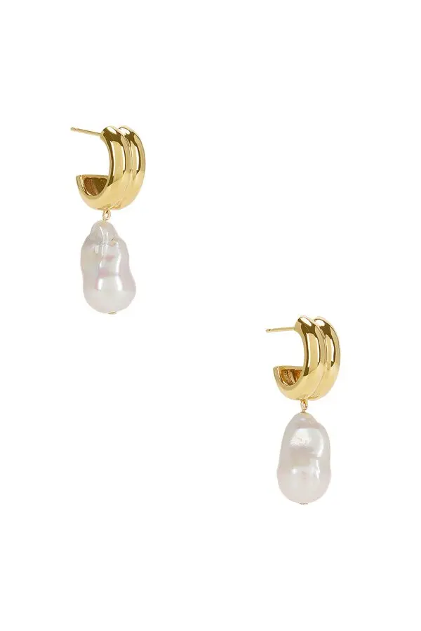 Agmes Baroque Juliette Earrings - Gold Vermeil & Pearl