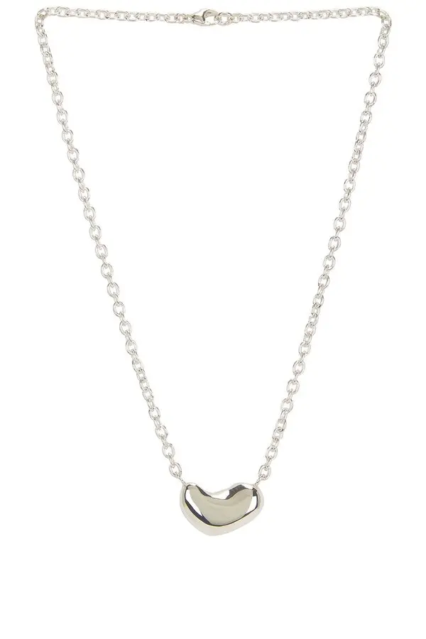 Agmes Small Sculpted Heart Pendant Necklace - Sterling Silver