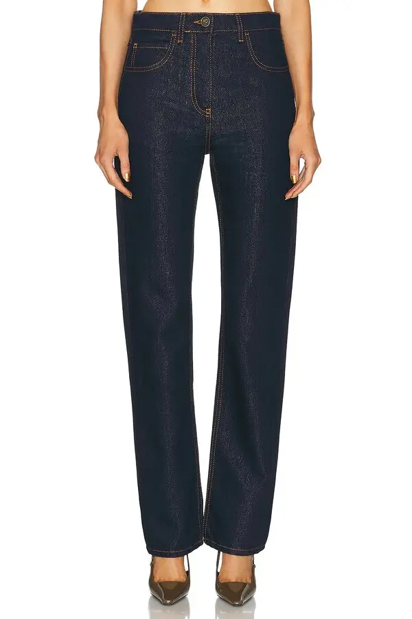 Etro Straight Leg Jeans In Denim-dark