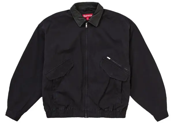 Supreme Leather Collar Utility Jacket Fw24 - Black