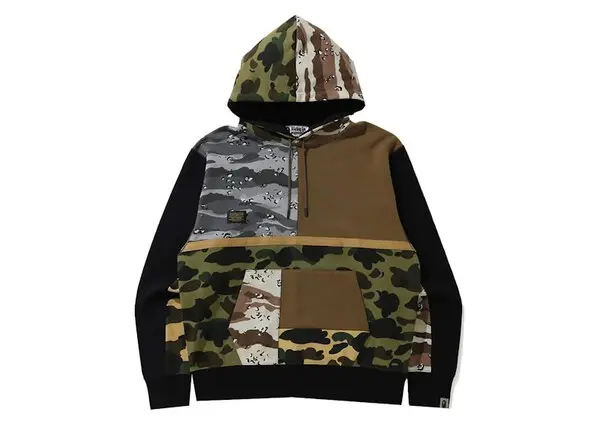 A BATHING APE Relaxed Fit Camo Print Pullover Hoodie