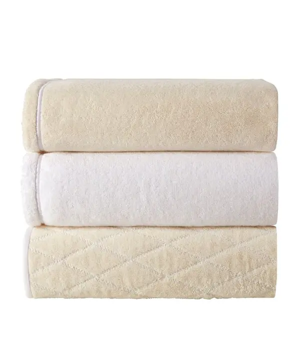 YVES DELORME COUTURE Duetto Ivoire Bath Towel - Ivoire/blanc