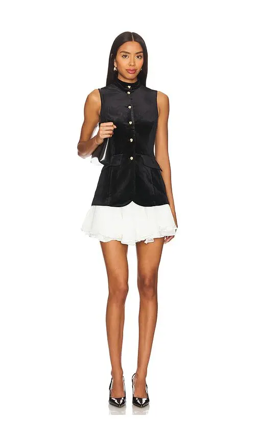 Amanda Uprichard Justine Velvet Bodice Dress