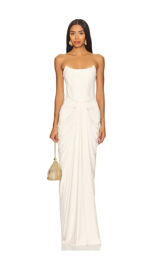 DEME BY GABRIELLA Pearl Gown - Off White