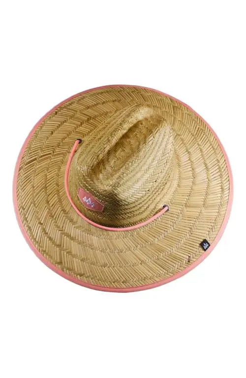 HEMLOCK HAT CO Straw Lifeguard Hat - Coral Trim