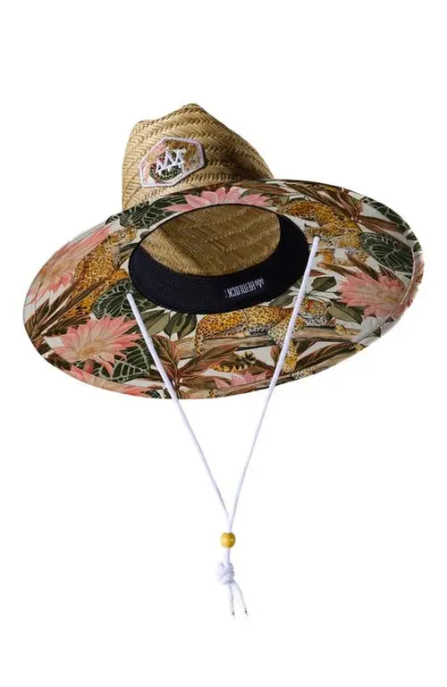 HEMLOCK HAT CO Maya Straw Lifeguard Hat - Jaguar Floral
