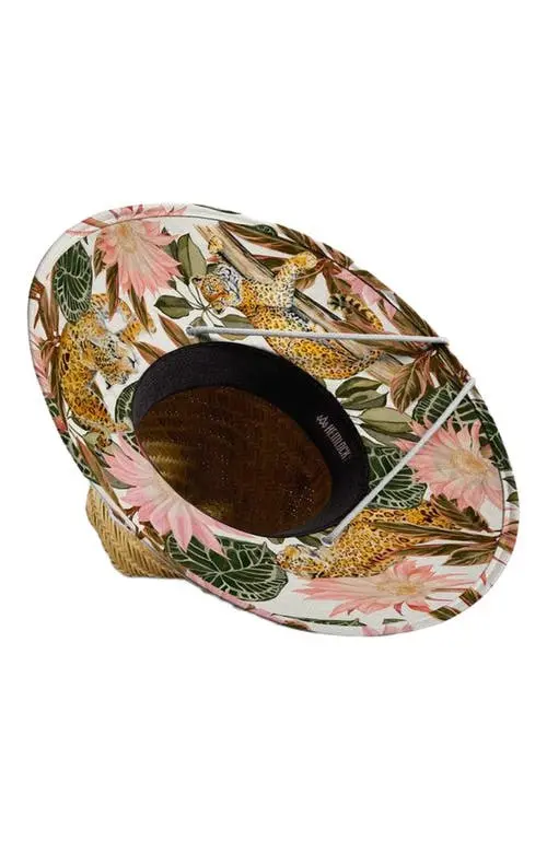 HEMLOCK HAT CO Maya Straw Lifeguard Hat - Jaguar Floral