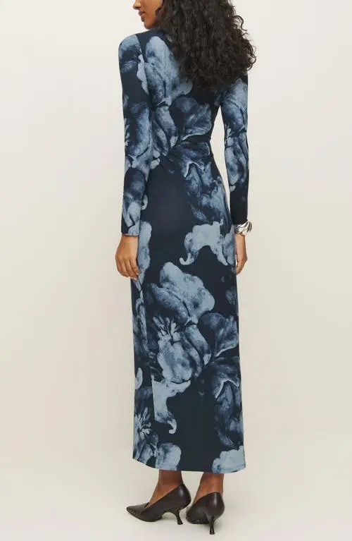 REFORMATION Tommie Long Sleeve Stretch Dress - Midnight Rose
