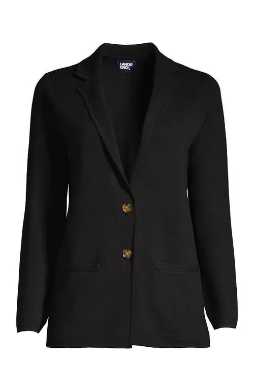 LANDS' END Fine Gauge Cotton Knit Blazer