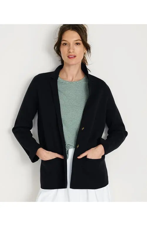 LANDS' END Fine Gauge Cotton Knit Blazer