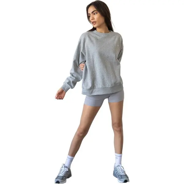 REBODY Lifestyle Sweatshirt - Heather Grey/white