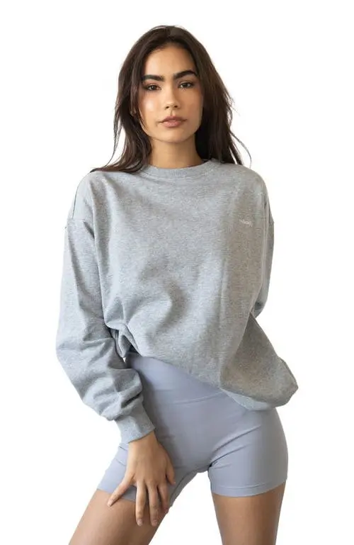 REBODY Lifestyle Sweatshirt - Heather Grey/white