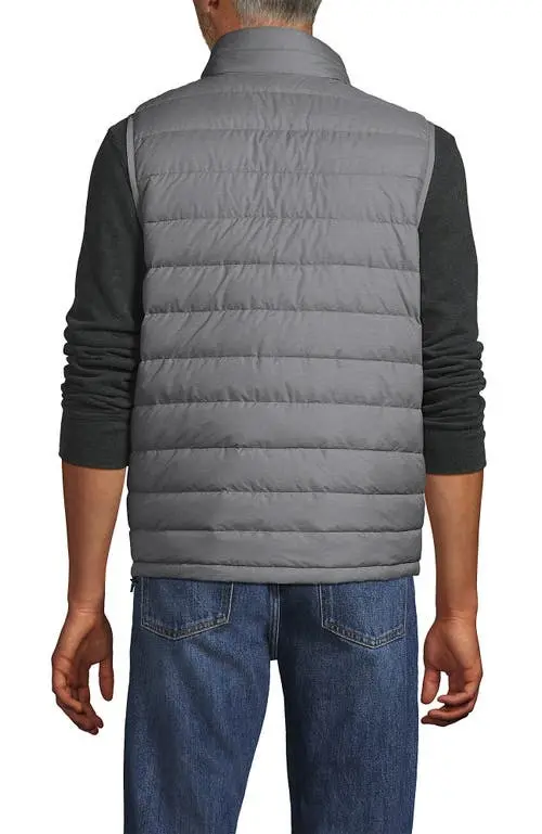 LANDS' END Wanderweight Ultralight Packable Down Vest - Mica Heather