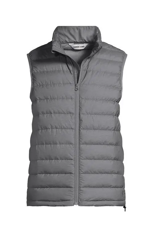 LANDS' END Wanderweight Ultralight Packable Down Vest - Mica Heather