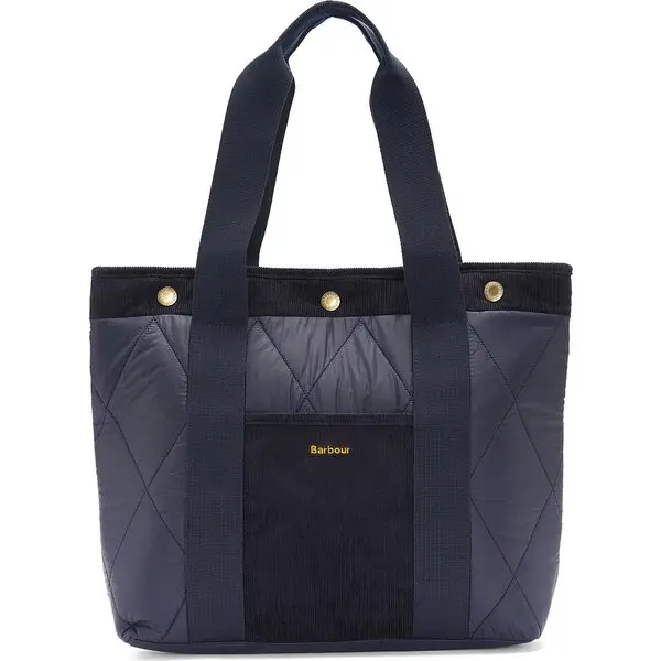 Barbour Healy Mixed Media Tote - Navy