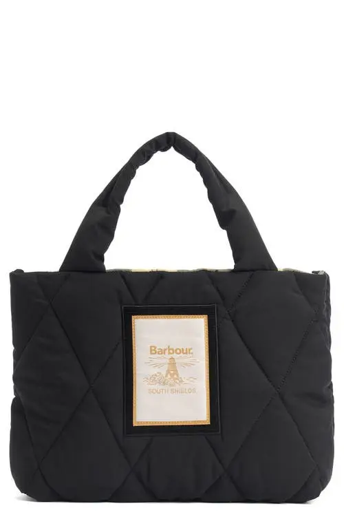 Barbour Mini Mariah Diamond Quilted Tote Bag - Black/ancient