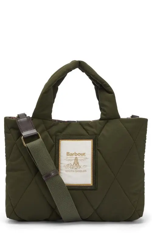 Barbour Mini Mariah Diamond Quilted Tote Bag - Olive