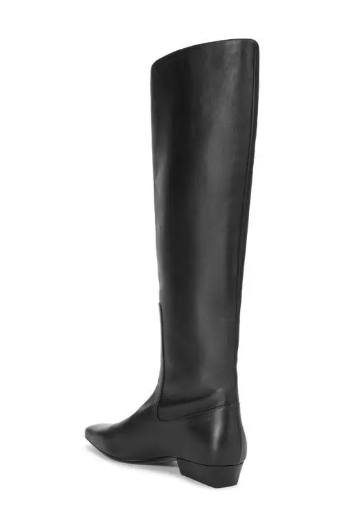 Staud Wally Flat Knee High Boots - Black