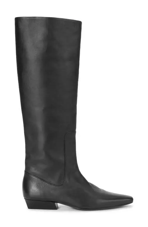 Staud Wally Flat Knee High Boots - Black