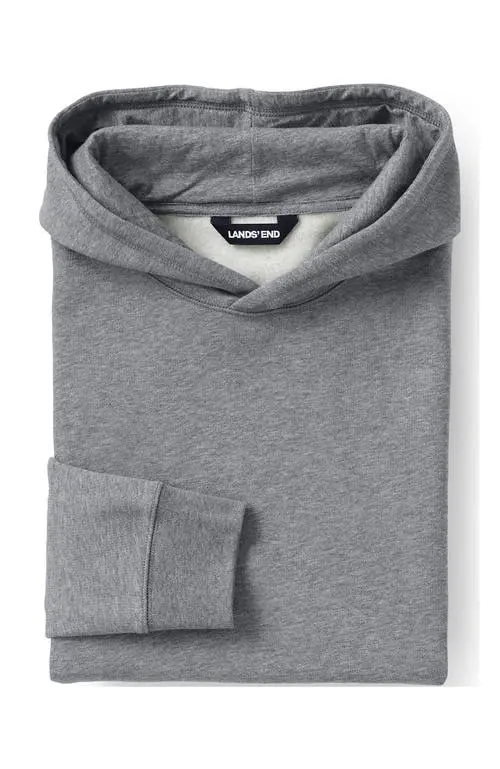 LANDS' END Adult Hooded Pullover Sweatshirt - Pewter Heather