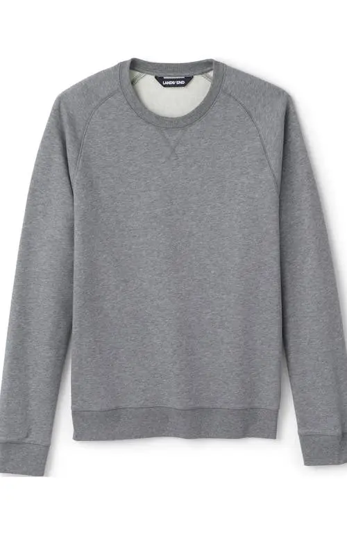 LANDS' END Long Sleeve Crewneck Sweatshirt - Pewter Heather