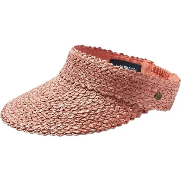 HEMLOCK HAT CO Capri Straw Visor - Rose