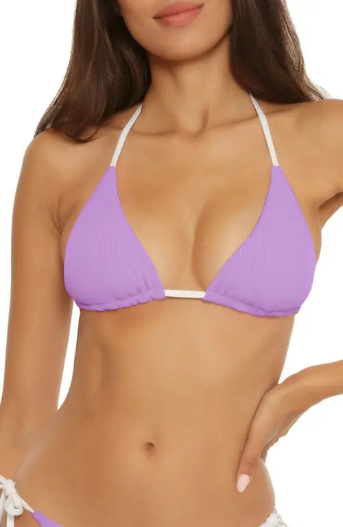 Becca Modern Reversible Rib Triangle Bikini Top - Lilac Pearl