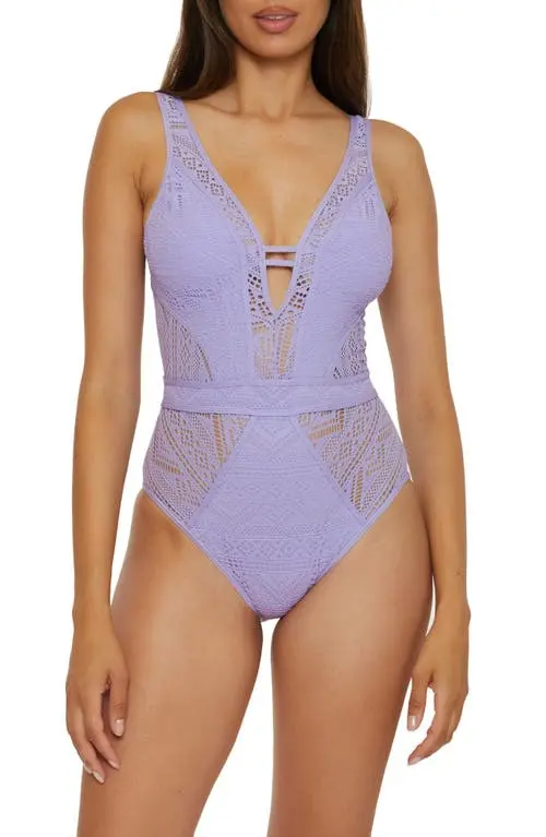 BECCA® By Rebecca Virtue Color Play Mesh One-piece Swimsuit - Bellflower