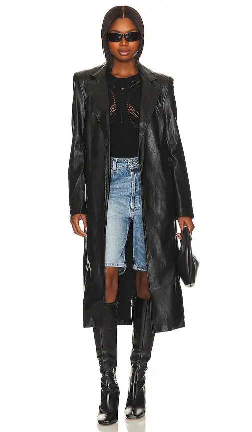 BY.DYLN Melani Faux Leather Trench Coat