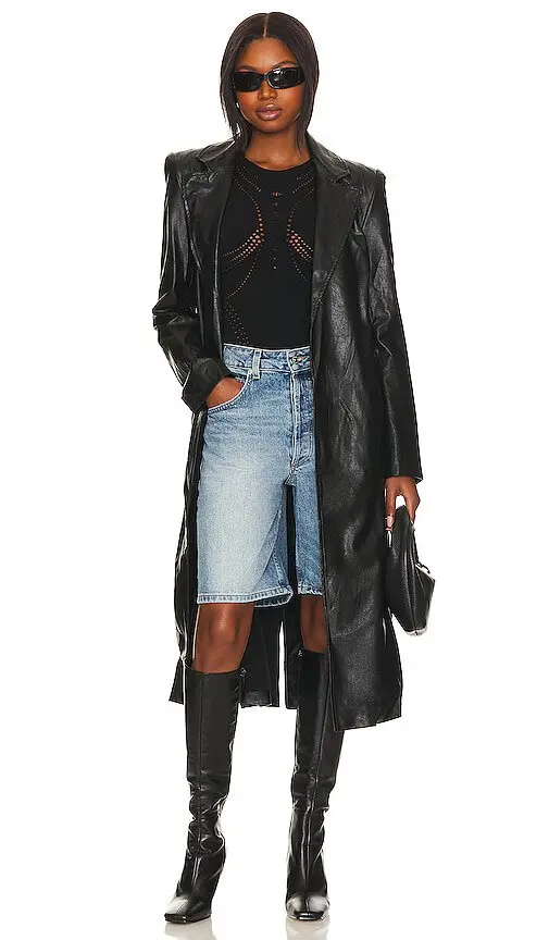 BY.DYLN Melani Faux Leather Trench Coat