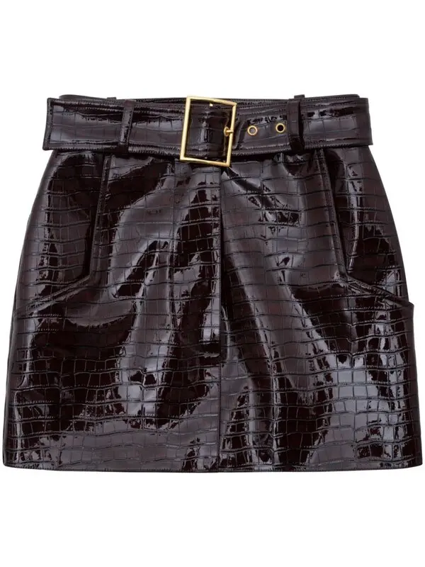ROWEN ROSE Embossed Mini Skirt