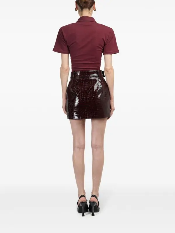 ROWEN ROSE Embossed Mini Skirt