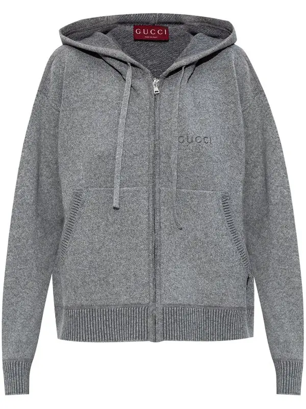 GUCCI グレー ジップアップパーカー　Ｌサイズ 中古・古着通販】GUCCI (グッチ) テクニカルラインジップパーカー