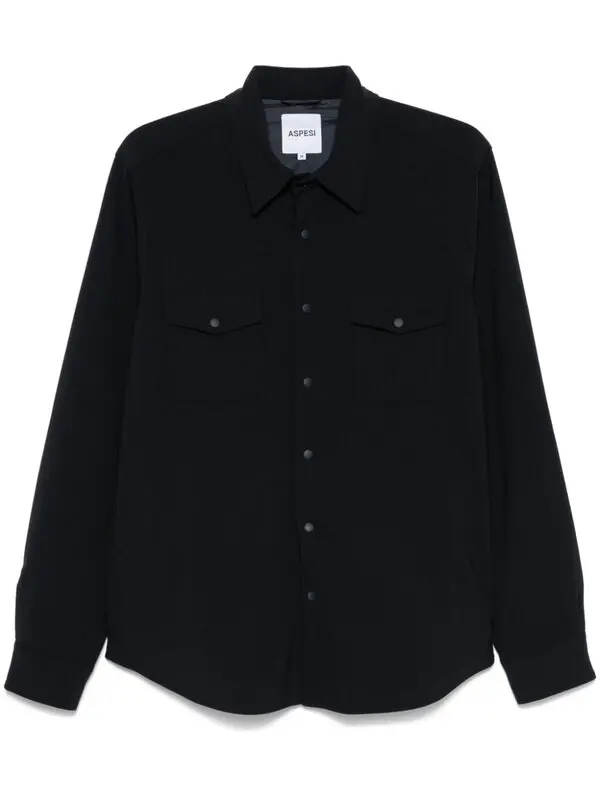 Aspesi Flannel Shirt Jacket - Blue