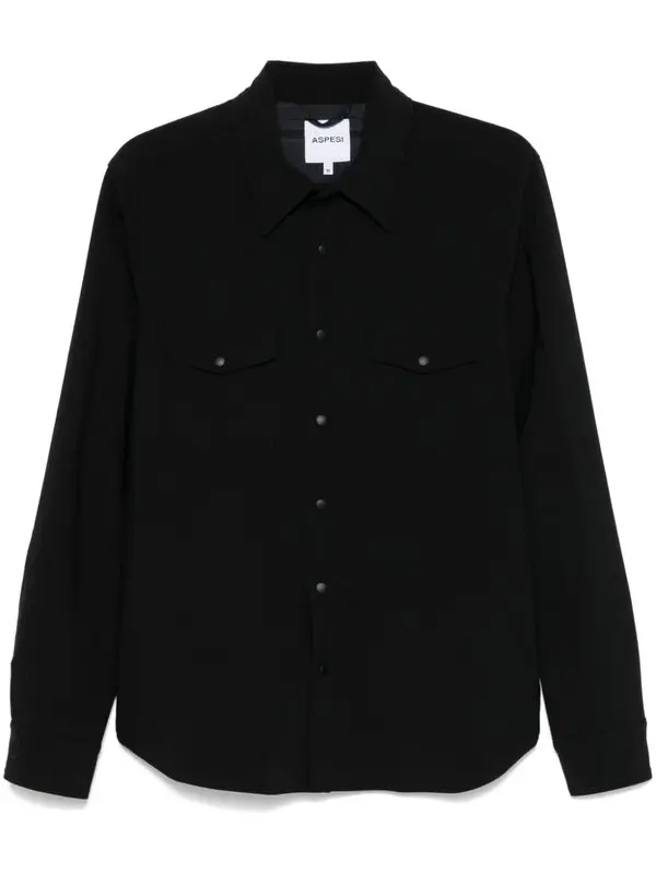 Aspesi Flannel Shirt Jacket - Black