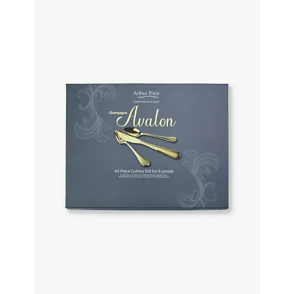 ARTHUR PRICE Avalon 44-piece Pvd-coated Stainless-steel Cutlery Set - Champagne
